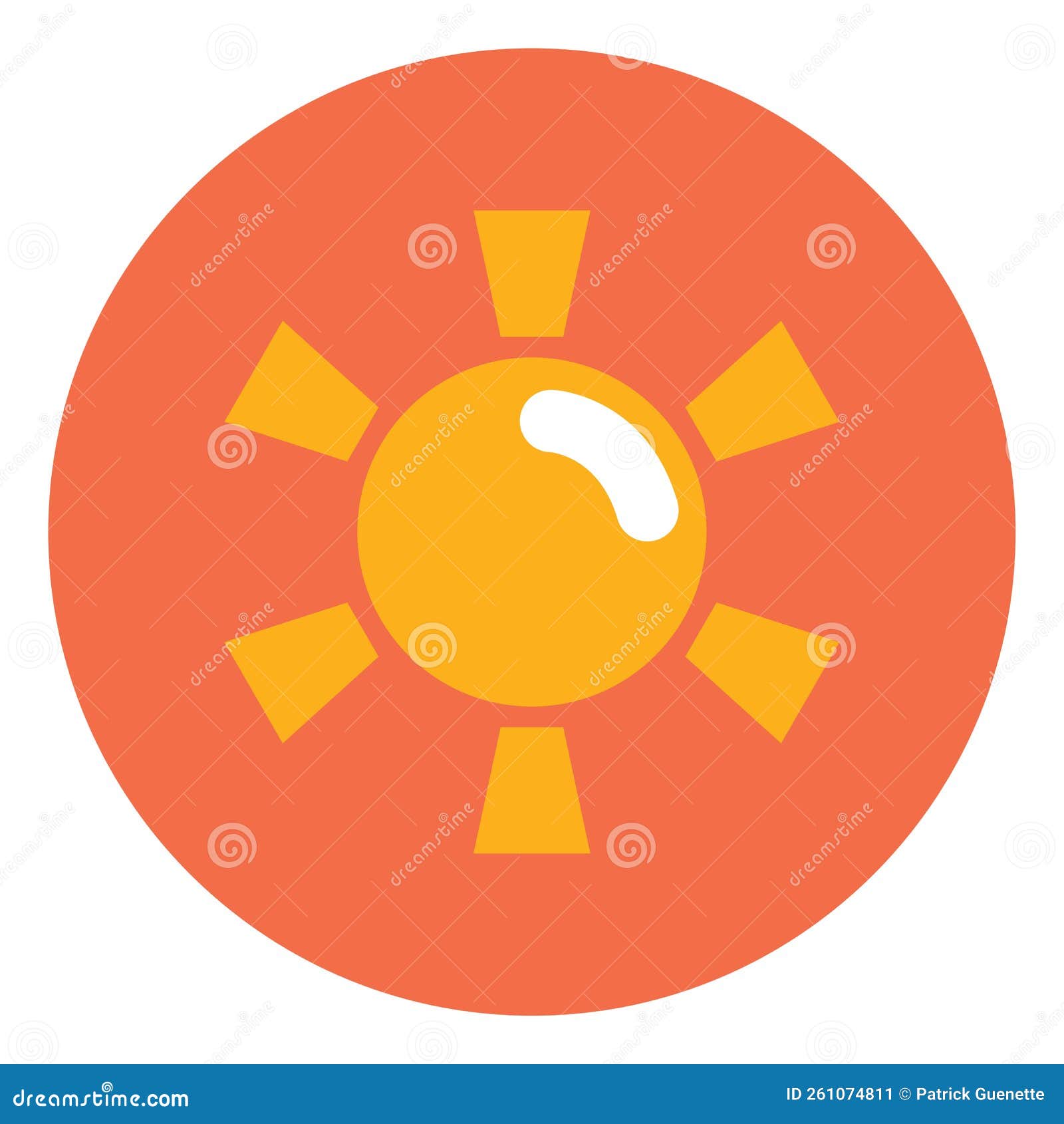 Vacation hot sun, icon stock vector. Illustration of decoration - 261074811