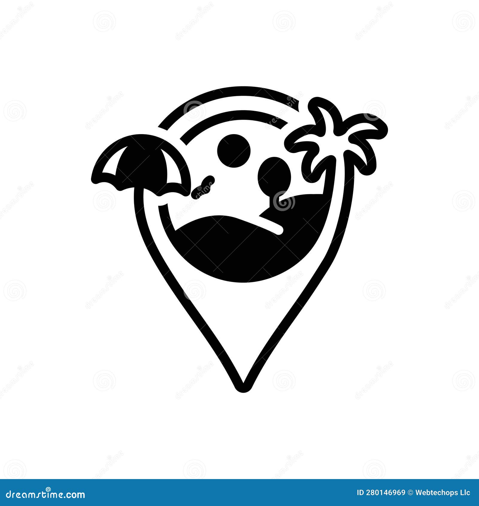 Black Solid Icon for Vacation, Sabbatical and Leave Stock Vector ...