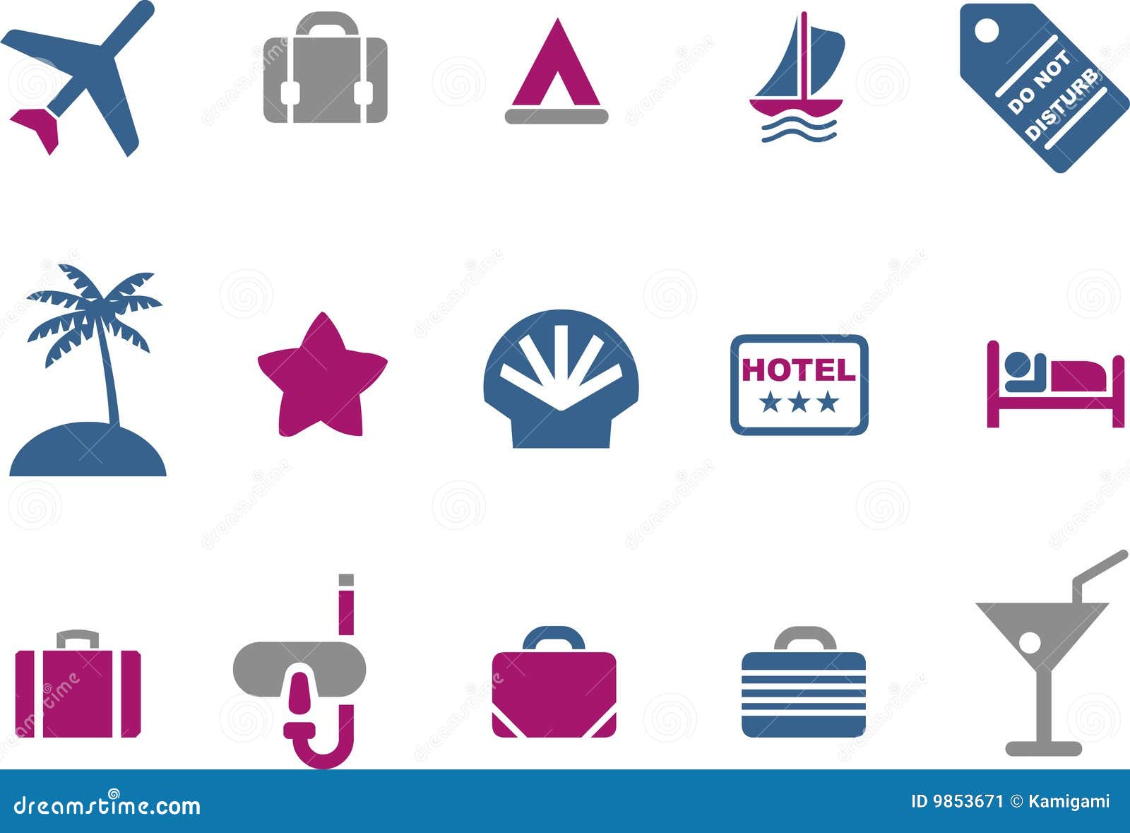 Vacation icon set stock vector. Illustration of cruise - 9853671