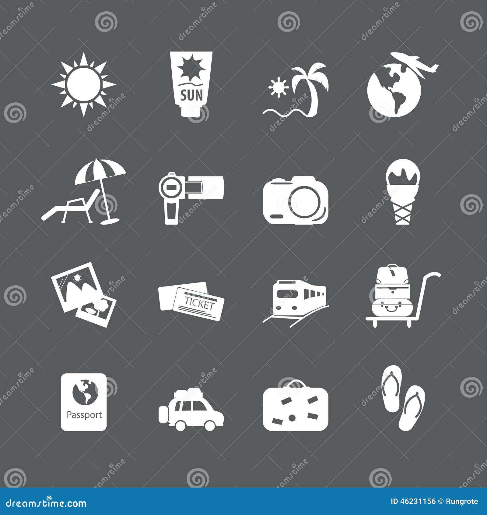 Vacation Icon Set, Vector Eps10 Stock Vector - Illustration of beach ...
