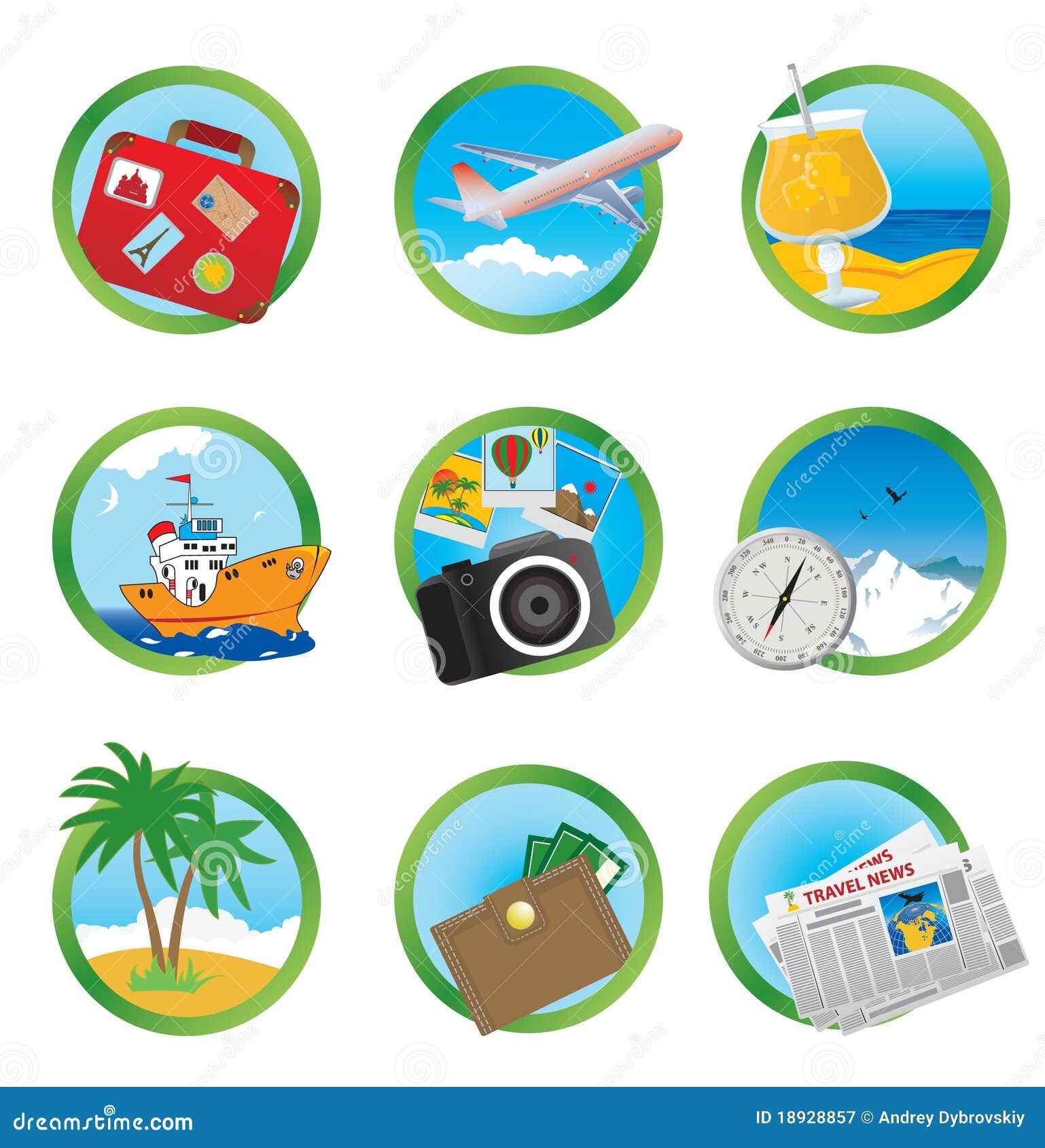 Vacation icons stock vector. Illustration of holiday - 18928857