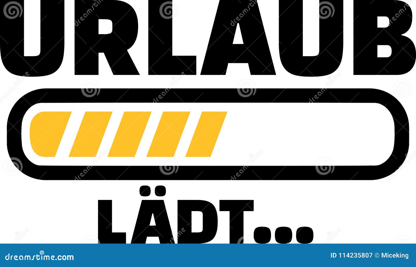 Vacation loading german stock vector. Illustration of work - 114235807