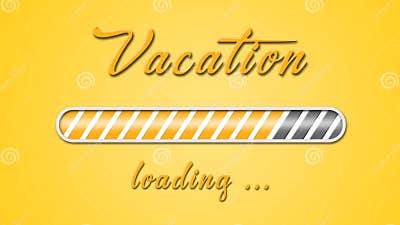Vacation Loading Greeting Card - Orange Lettering and Loading Bar on ...