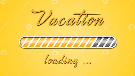 Vacation Loading Greeting Card - Orange Lettering and Loading Bar on ...