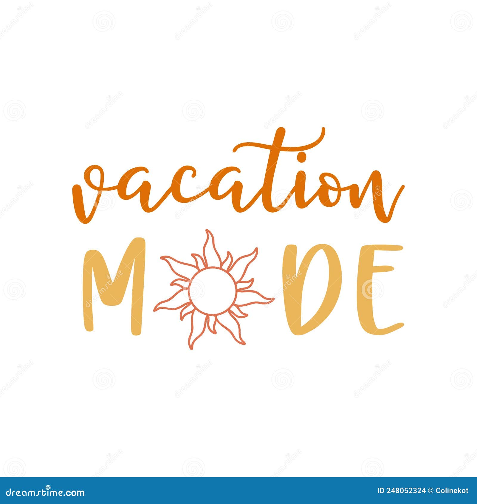 Vacation Mode Banner Symbol Isolated On Black Background. Vector ...