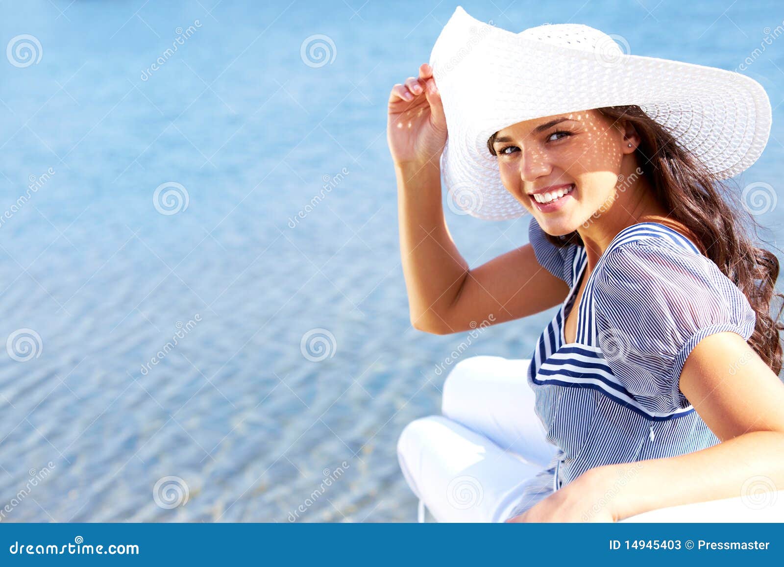 Vacation mood stock image. Image of model, feminine, laughing - 14945403