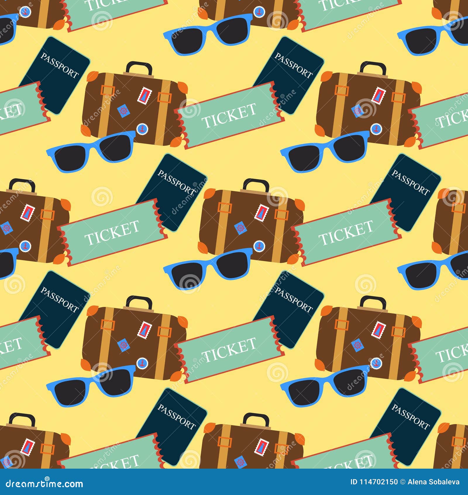 Vacation pattern stock vector. Illustration of collection - 114702150