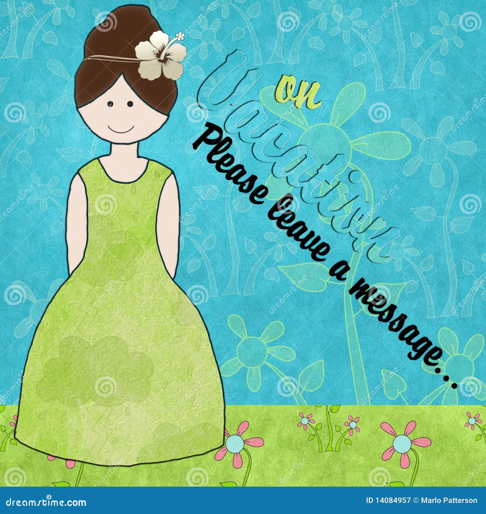 On Vacation Please Leave a Message Stock Illustration - Illustration of ...