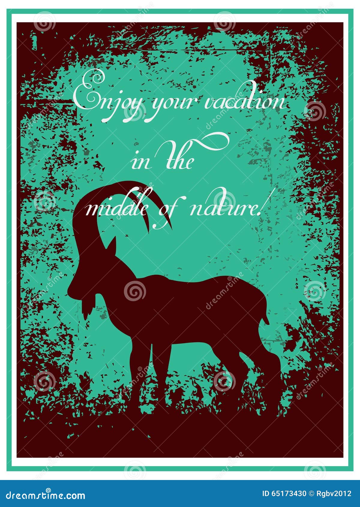 Vacation poster stock vector. Illustration of goat, decorative - 65173430