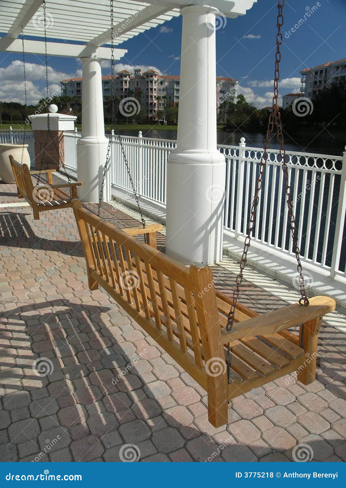 Vacation Resort Swing & Trellis 1 Stock Photo - Image of family ...