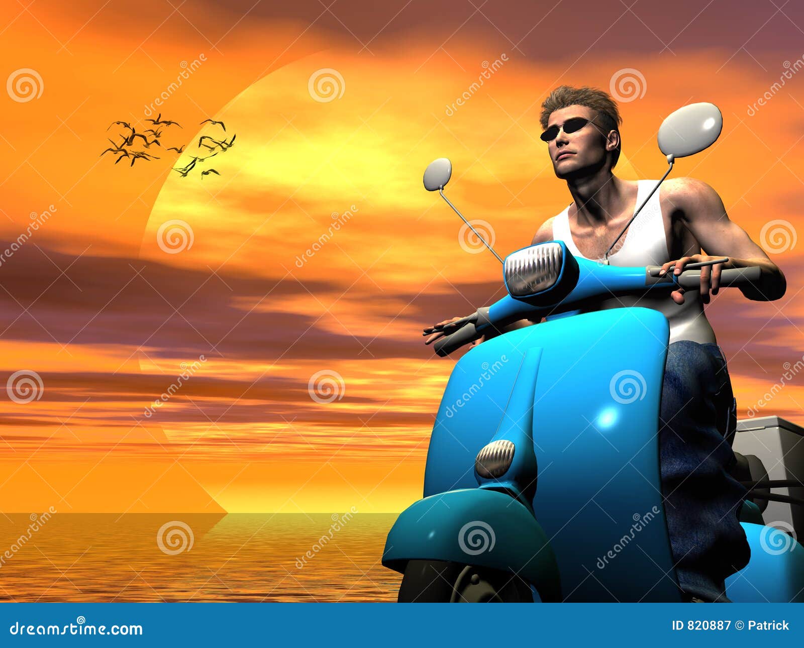 Vacation rider. stock illustration. Illustration of color - 820887