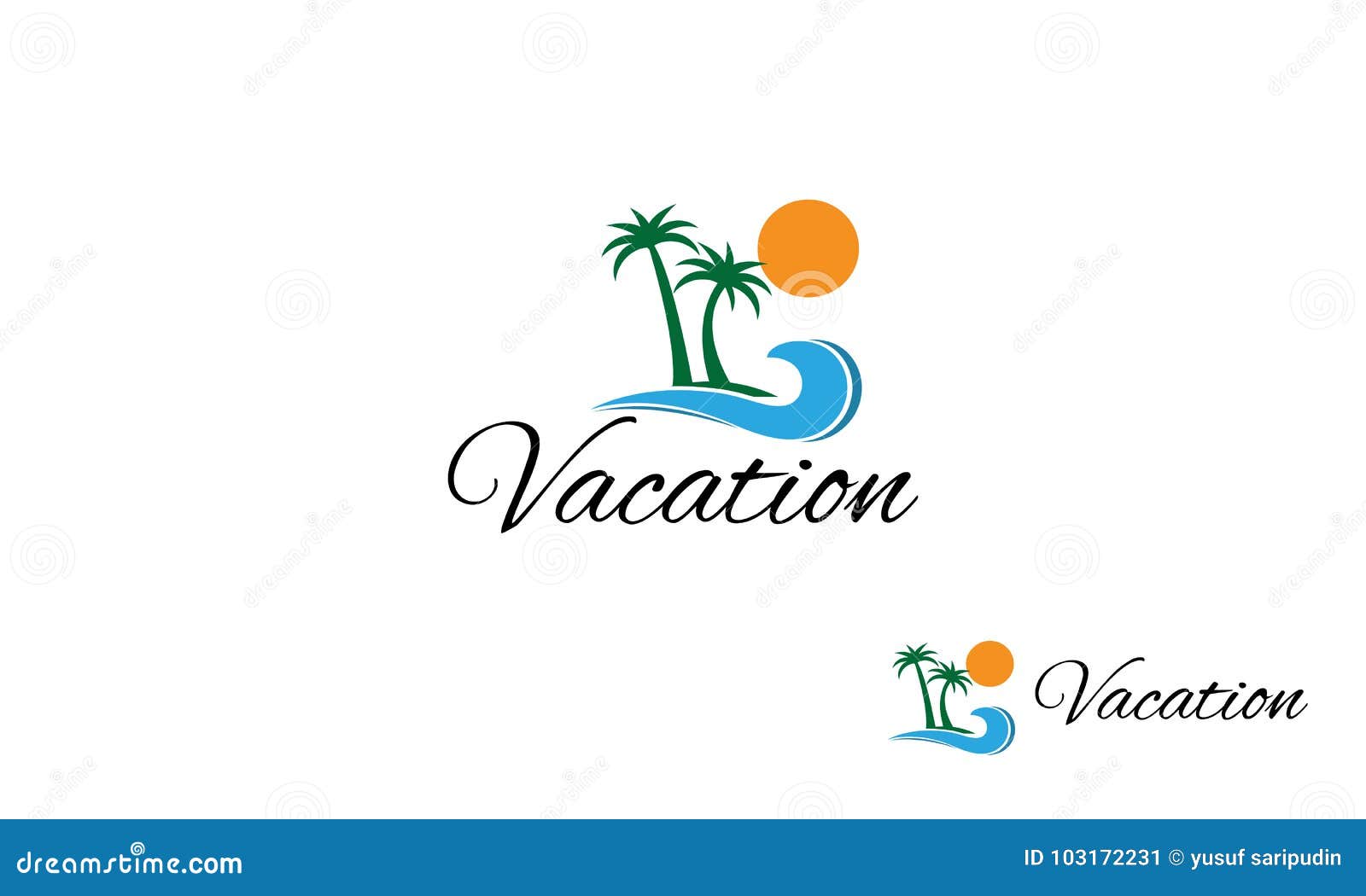 Vacation stock vector. Illustration of sunset, beach - 103172231