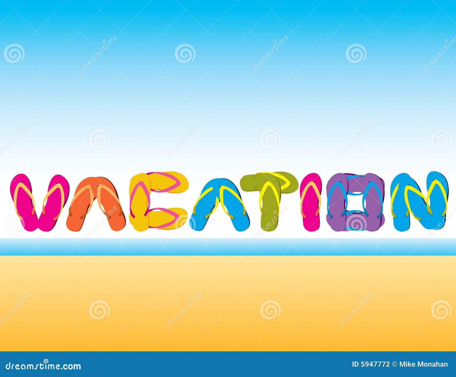 Vacation Spelled In Flip Flops Vector Illustration | CartoonDealer.com ...