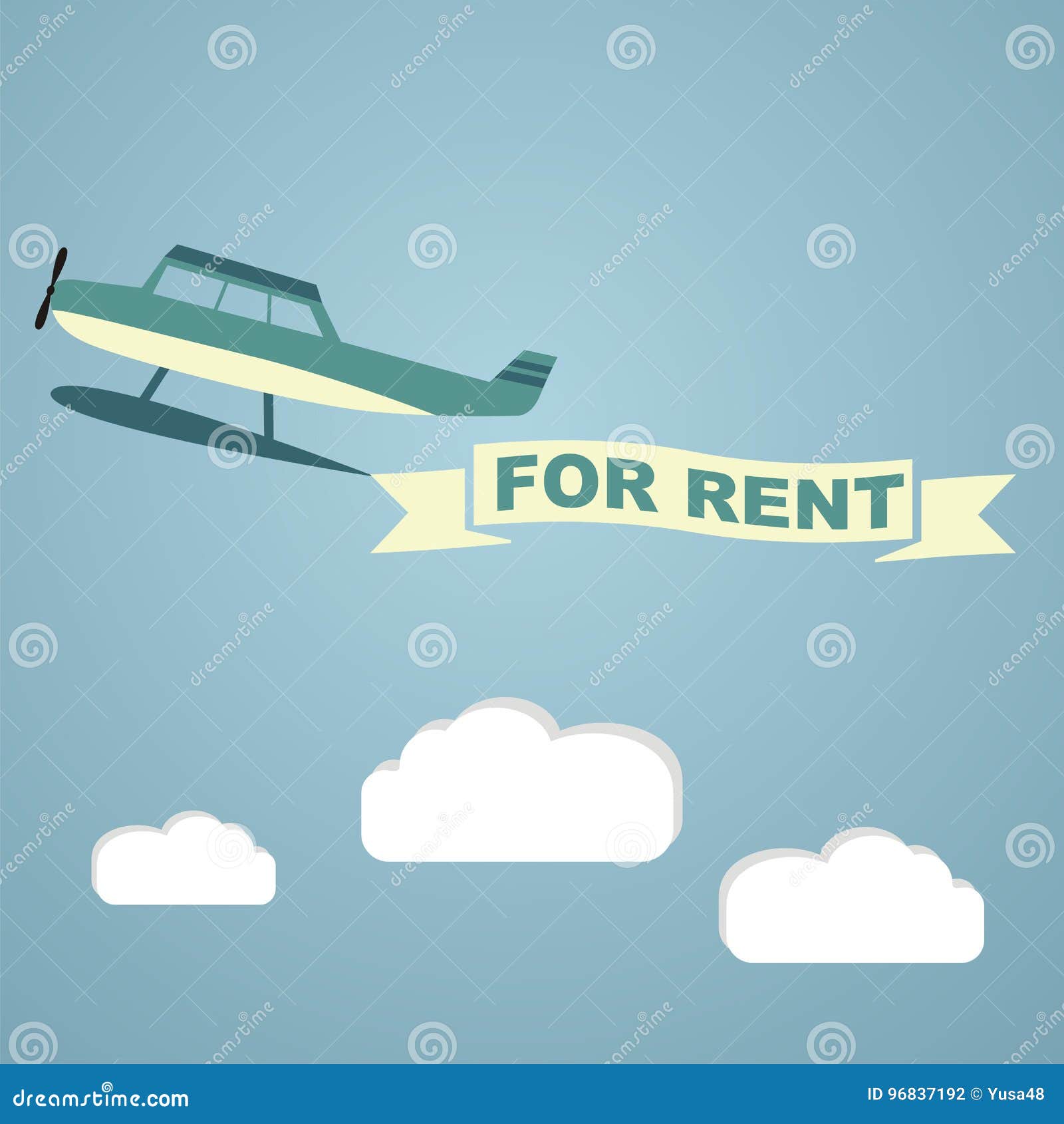 Vacation and Travel. Airplane for Rent Stock Illustration ...