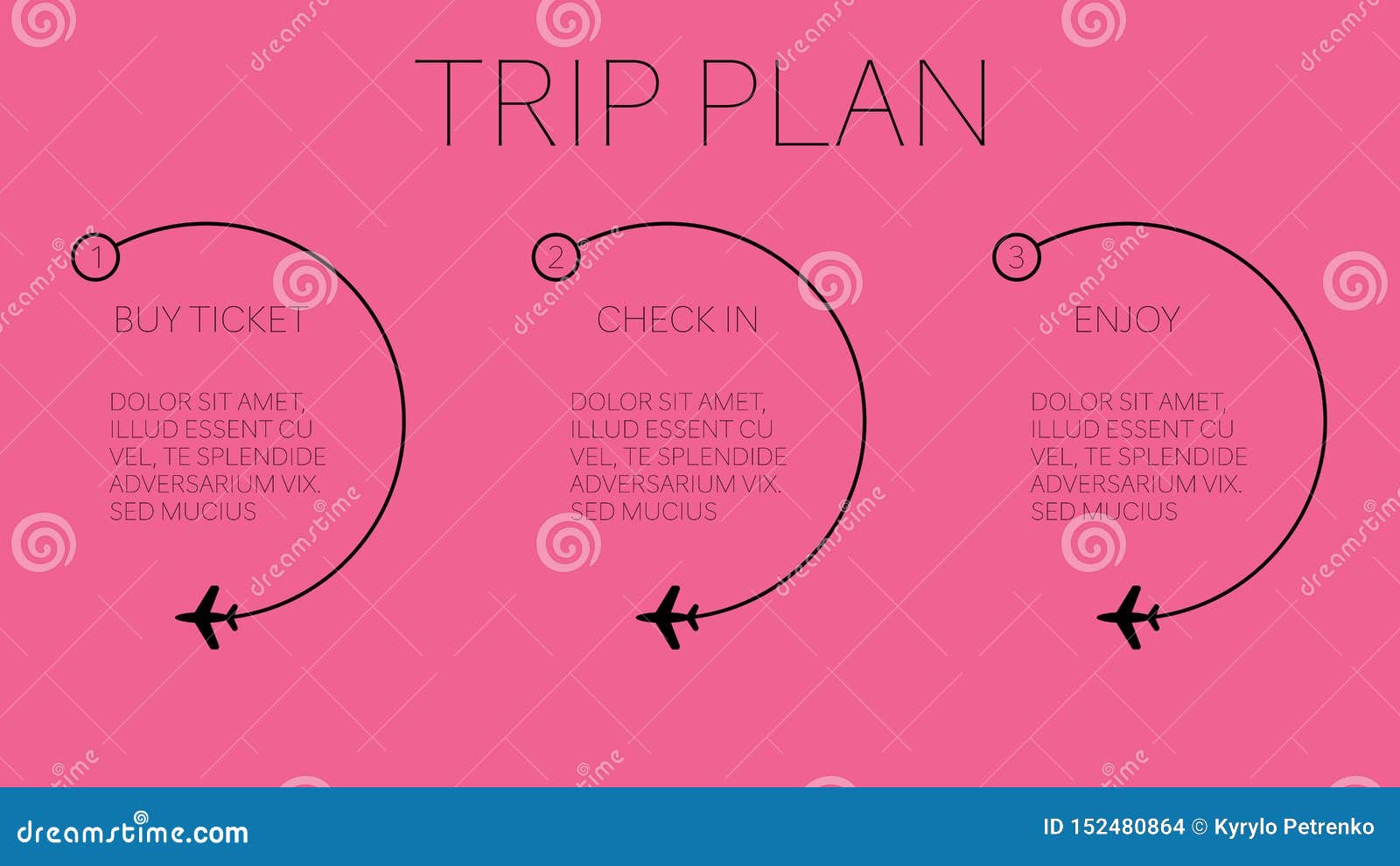 Vacation Trip Plan with Four Easy Steps Stock Vector - Illustration of ...