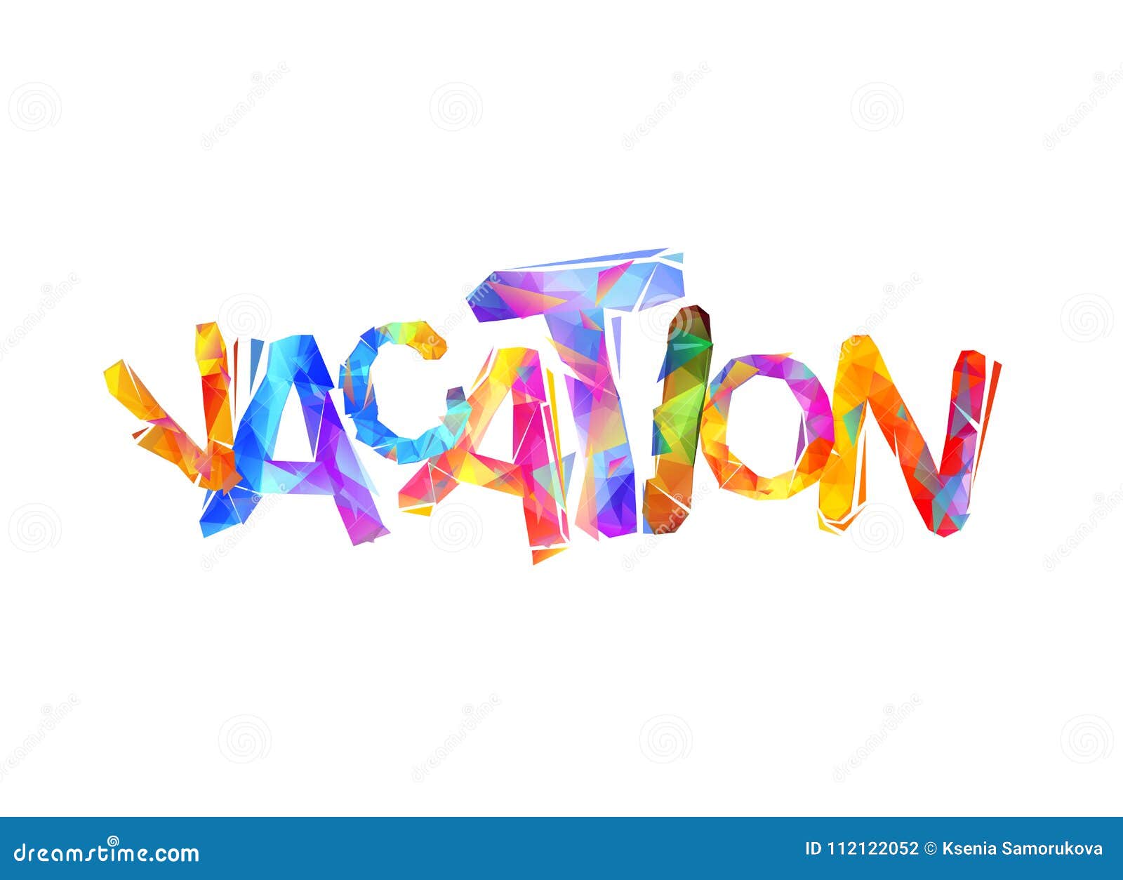 Vacation Vector Colorful Triangular Letters Stock Vector