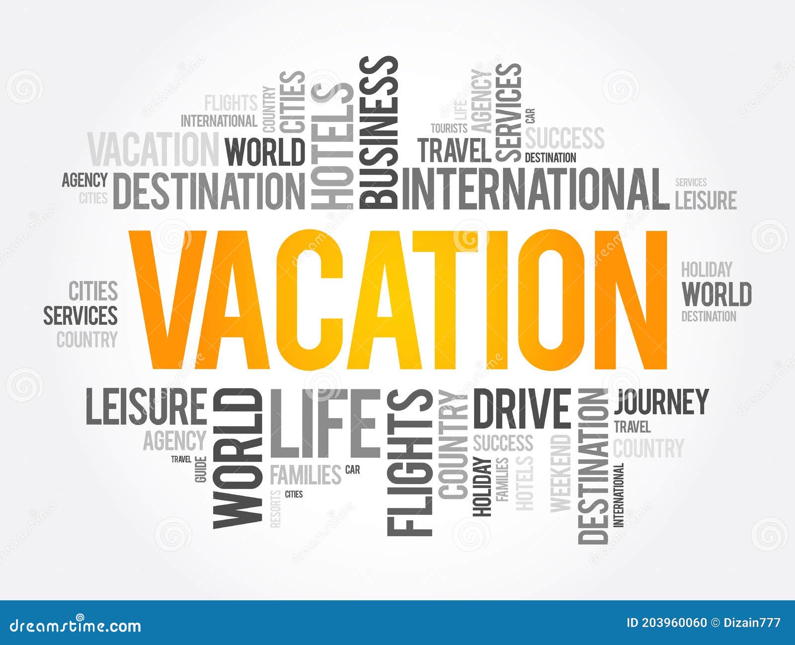 Vacation Word Cloud Collage, Travel Concept Stock Illustration ...