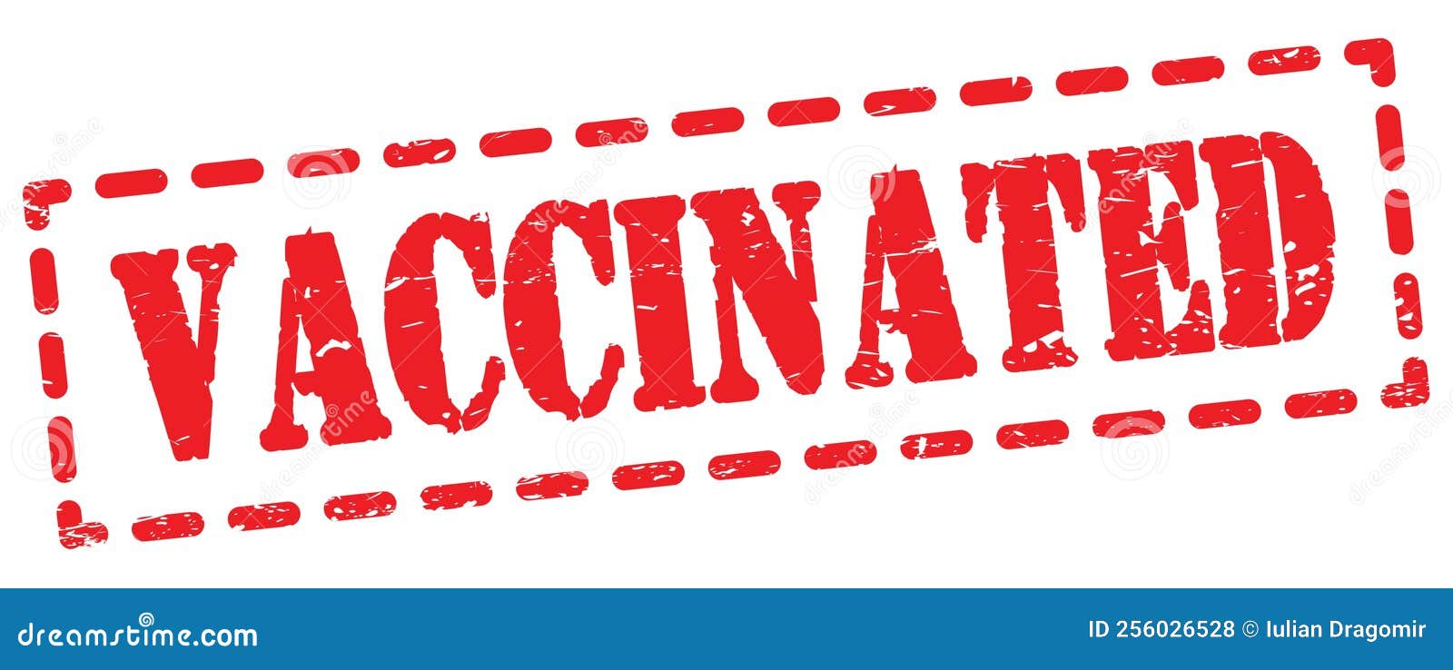 VACCINATED Text Written on Red Stamp Sign Stock Illustration ...