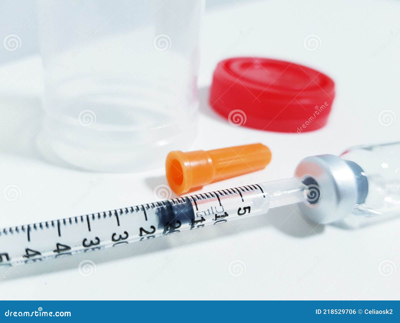 Vaccination Concept Using Syringe and Medical Vial Stock Photo - Image ...