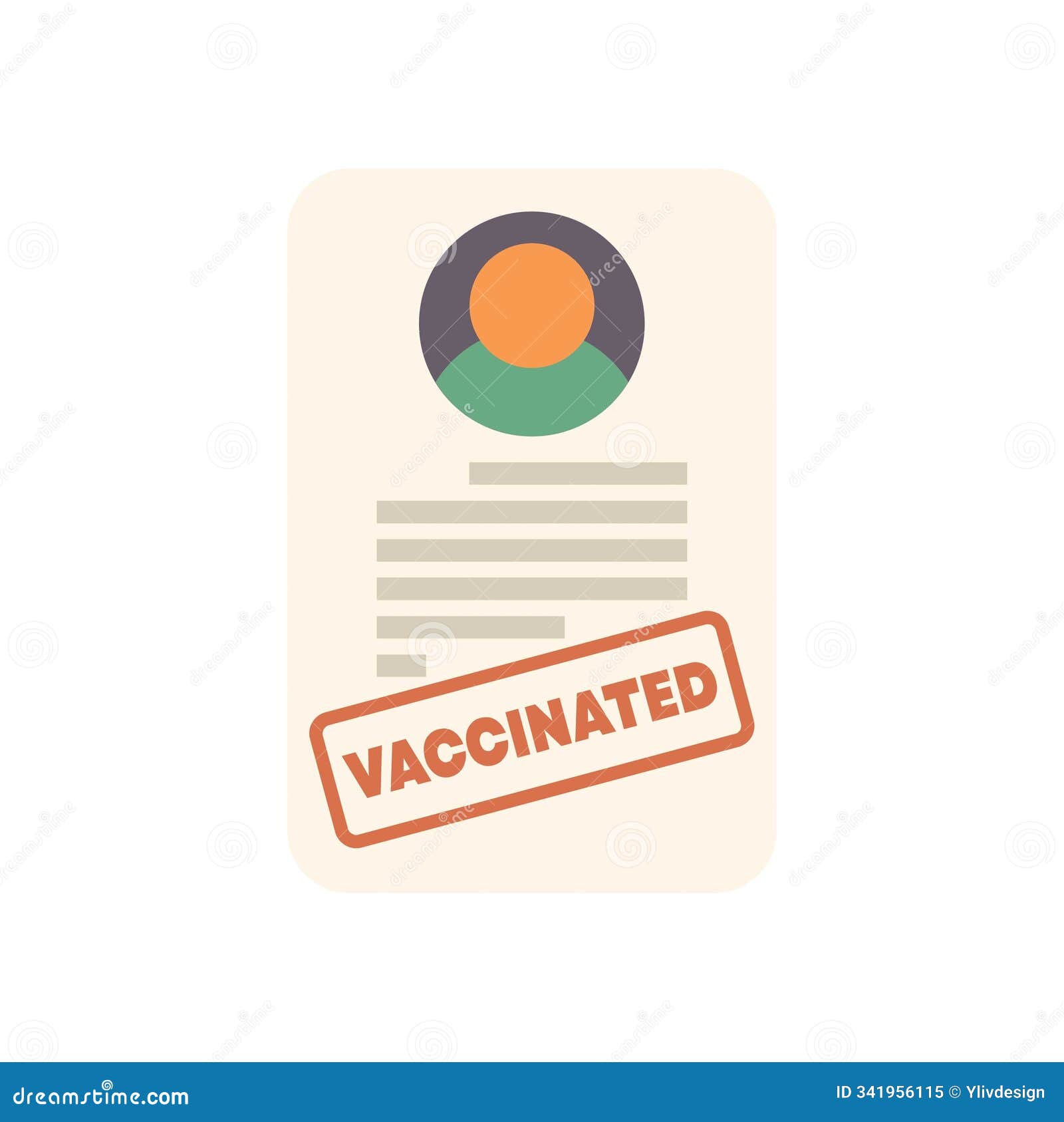 Vaccination Document Showing Patient is Vaccinated with Red Approved ...
