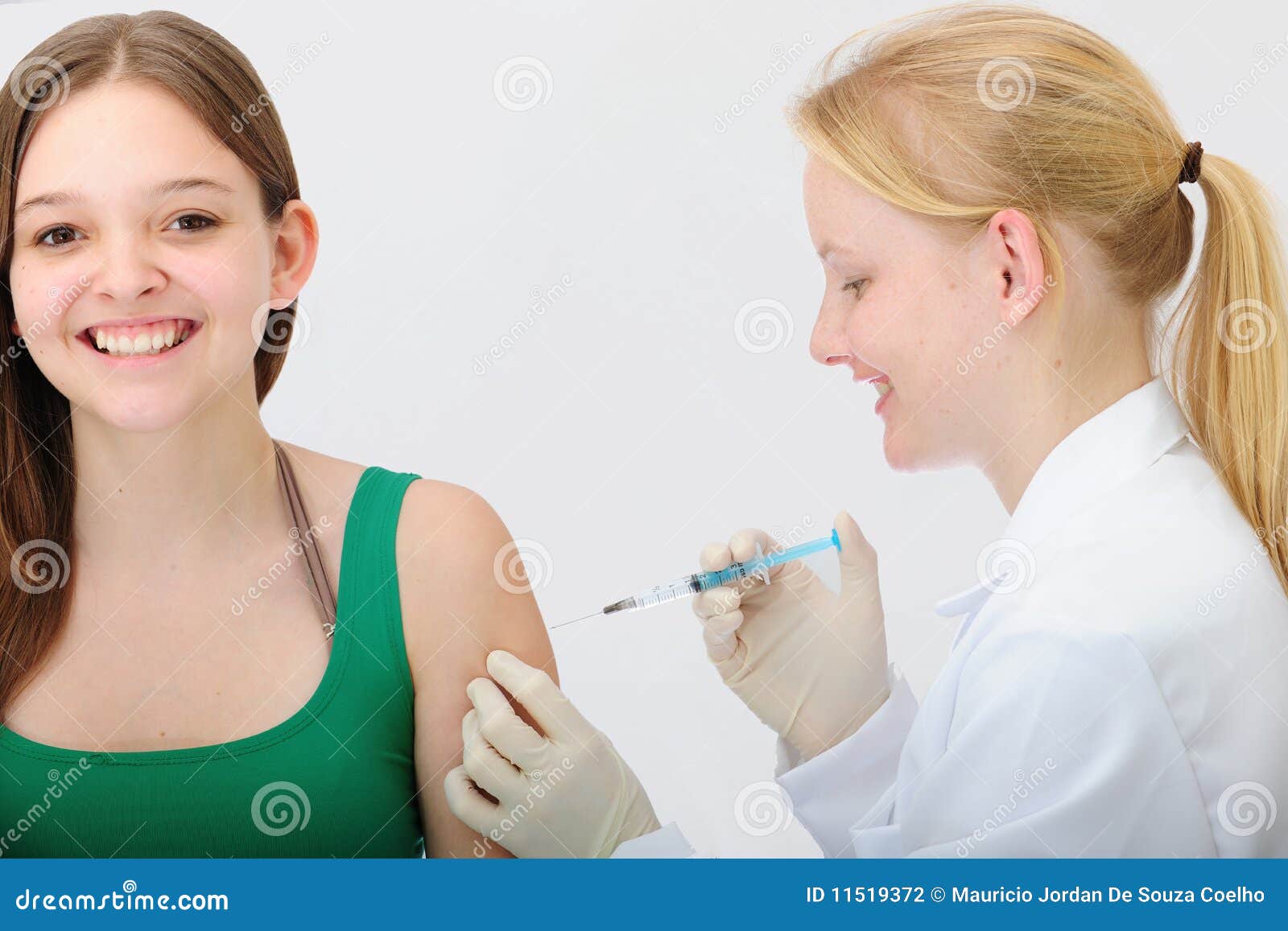Vaccination: Medical Giving Injection Stock Photo - Image of gloves ...