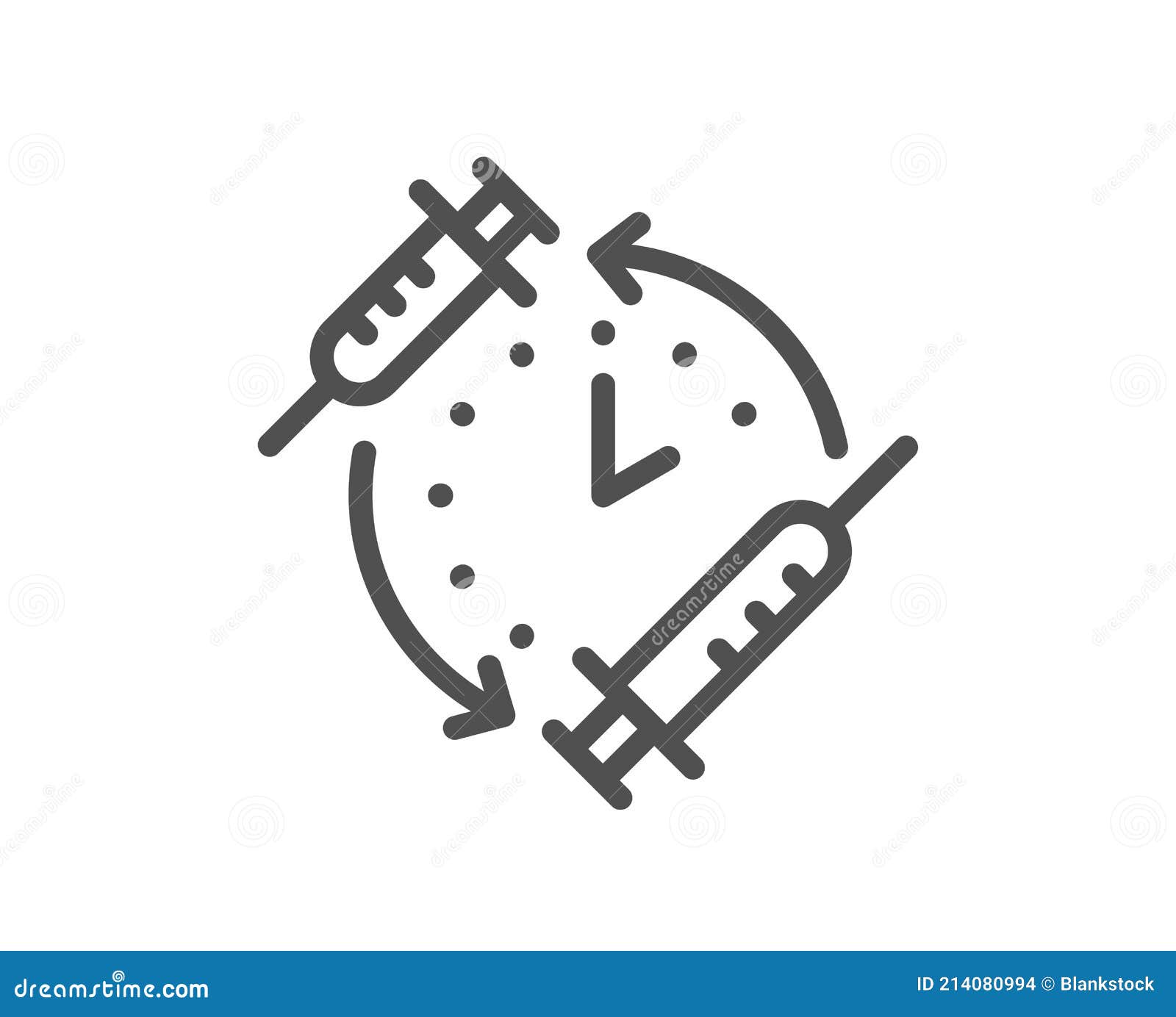 Vaccination Schedule Line Icon. Vaccine Syringe Sign. Vector Stock ...