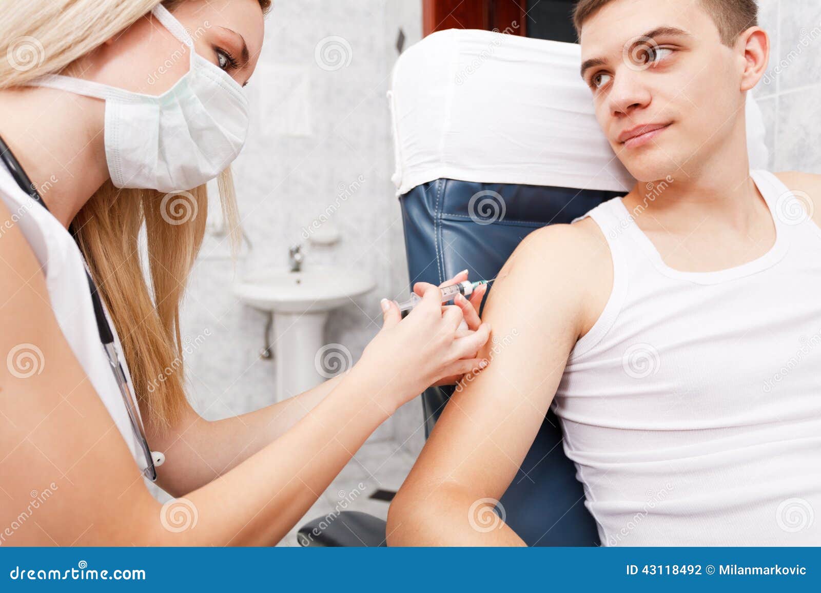 Vaccination stock photo. Image of horizontal, young, caucasian - 43118492