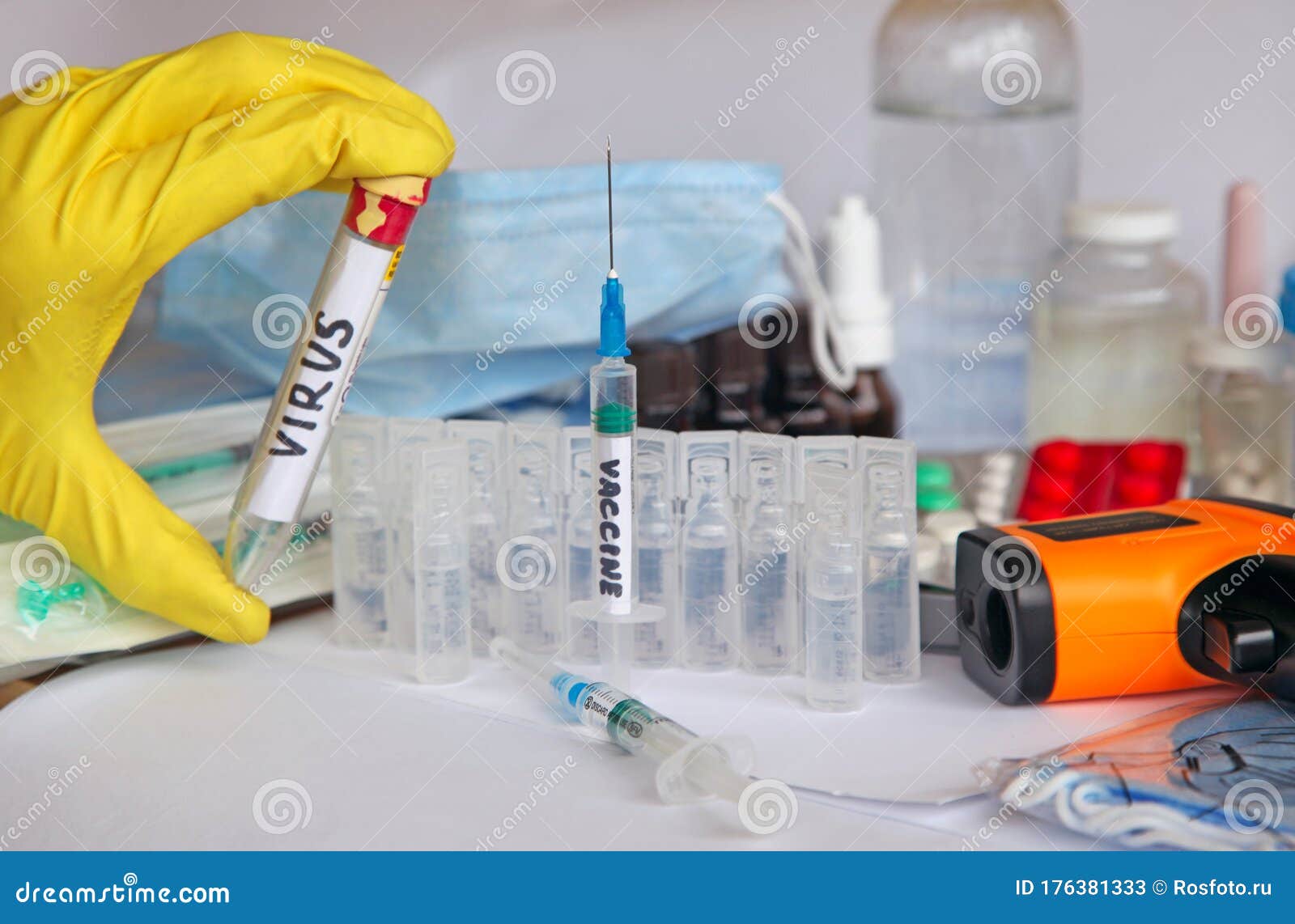 Vaccine Against the Virus in the Laboratory Stock Image - Image of ...