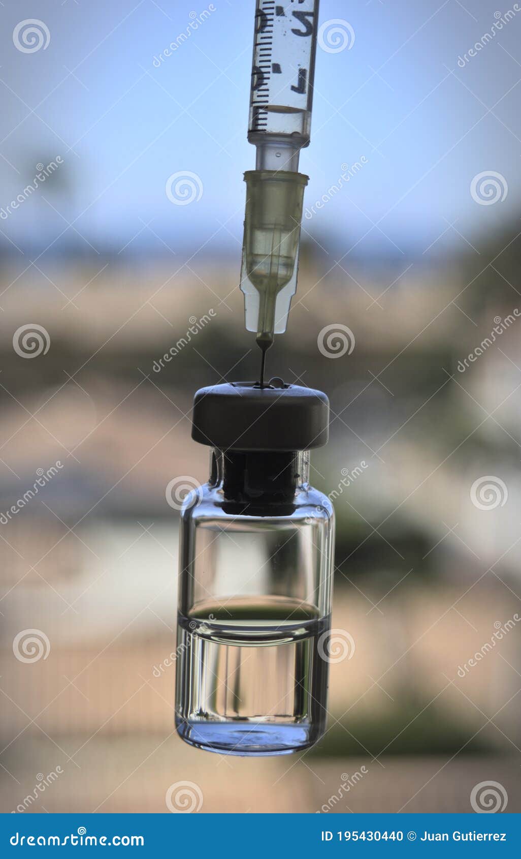 Vaccine Bottle and Syringe with Injection Fluid and Aluminium Stock ...