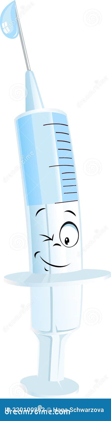 Vaccine Cute Cartoon with Drop on Top - Vector Illustration Stock ...