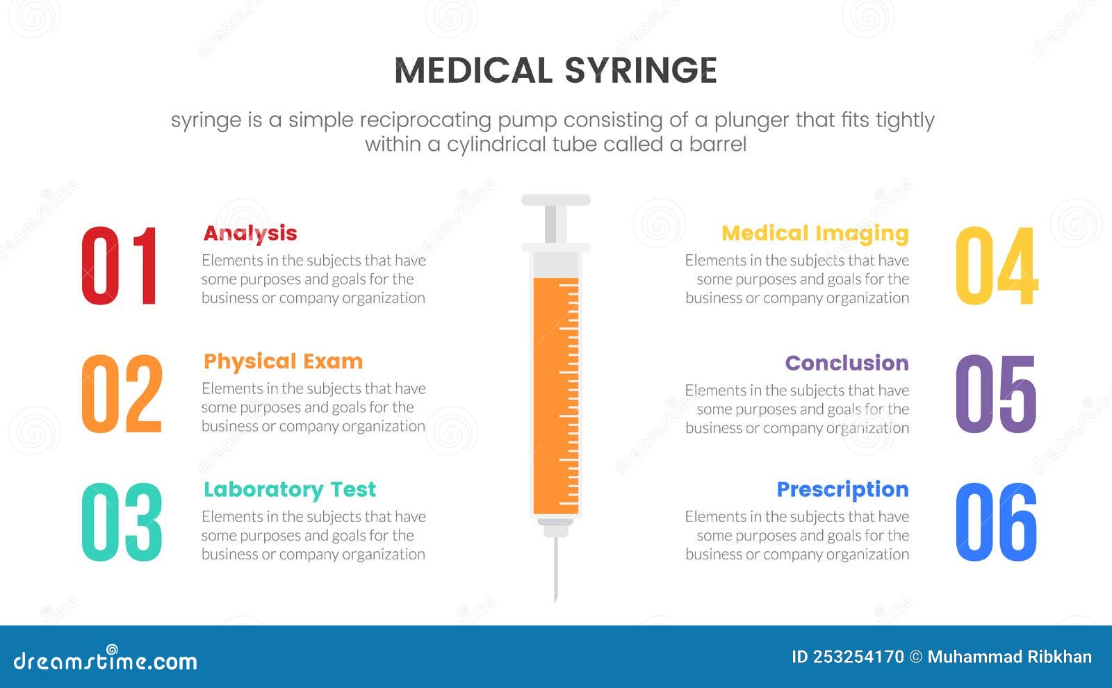Vaccine Description Points Medical Syringe Infographic Concept for ...