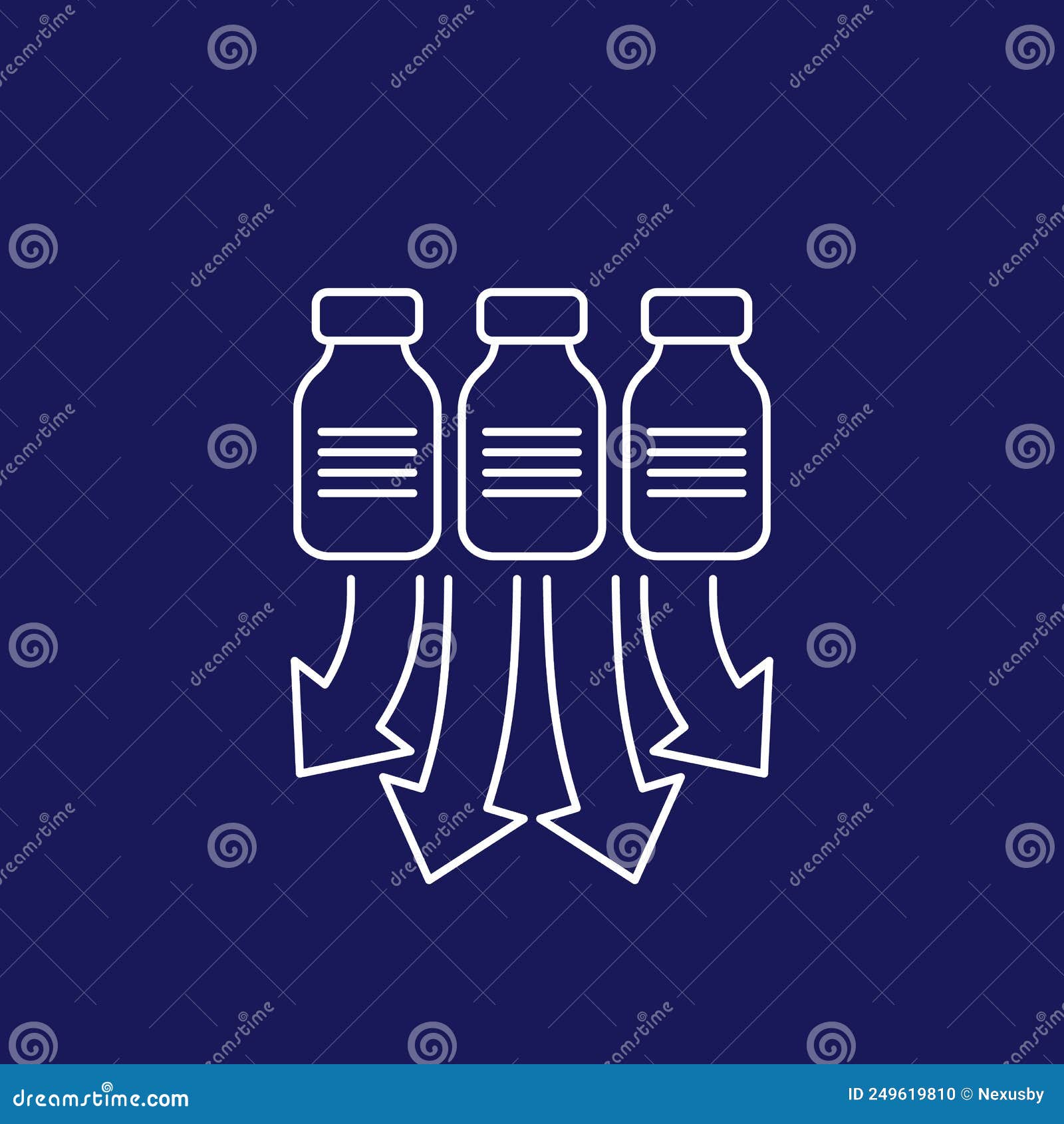Distribution Line Icons Signs Set. Design Collection Of Distribute ...