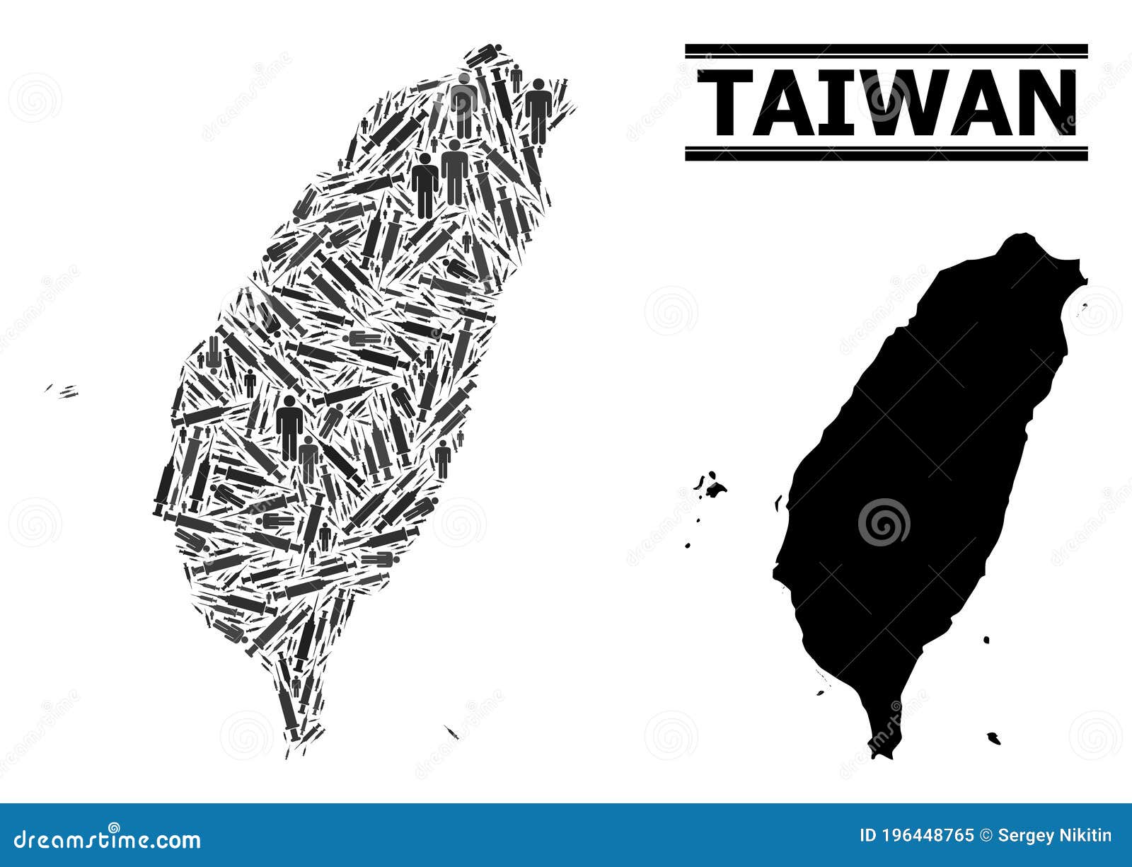 Vaccination Mosaic Map of Taiwan Stock Vector - Illustration of mosaic ...
