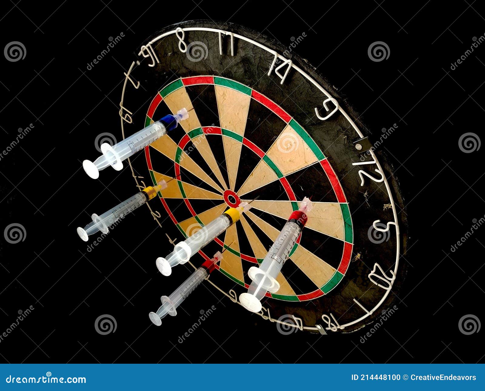 Vaccine Syringes All Missing the Bullseye Mark Stock Photo - Image of ...