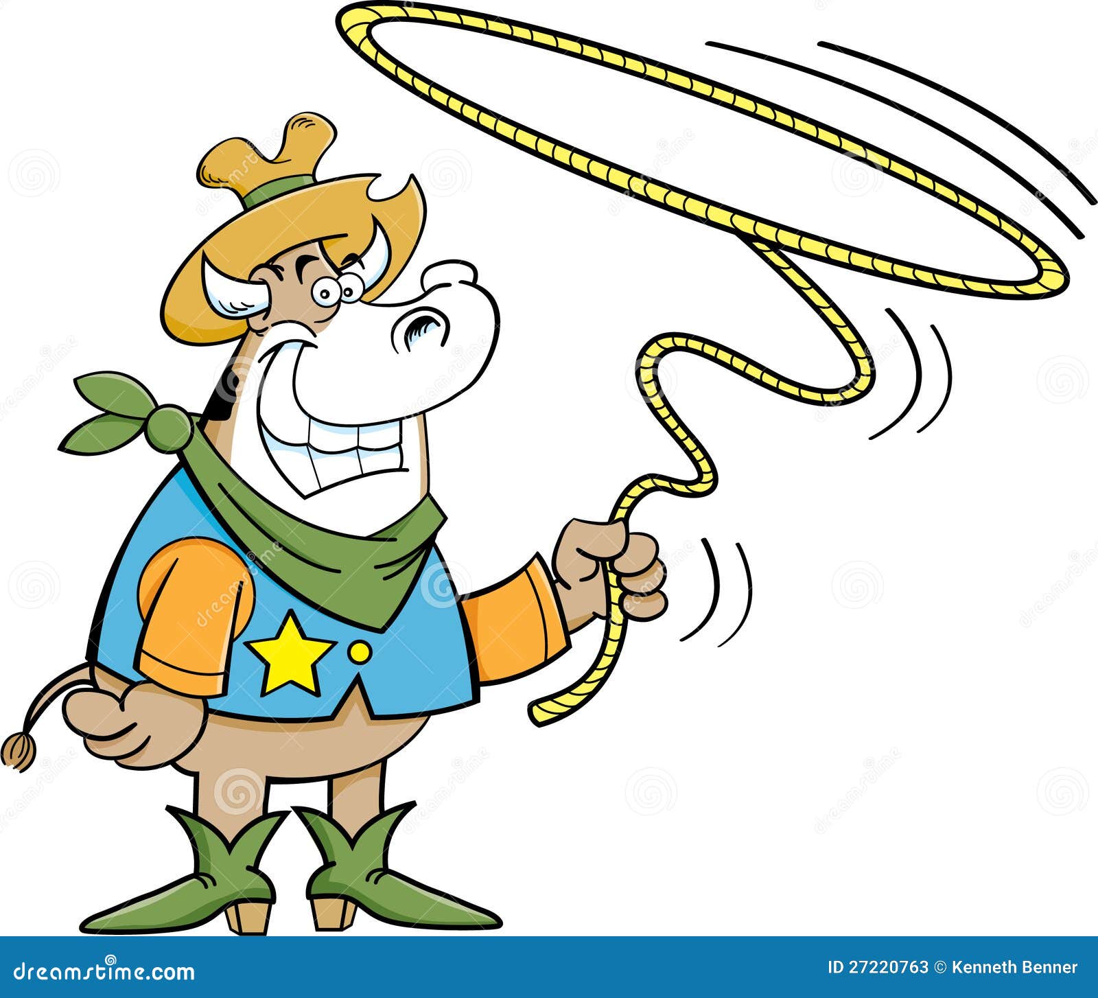 Vache à lasso illustration de vecteur. Illustration du corde - 27220763