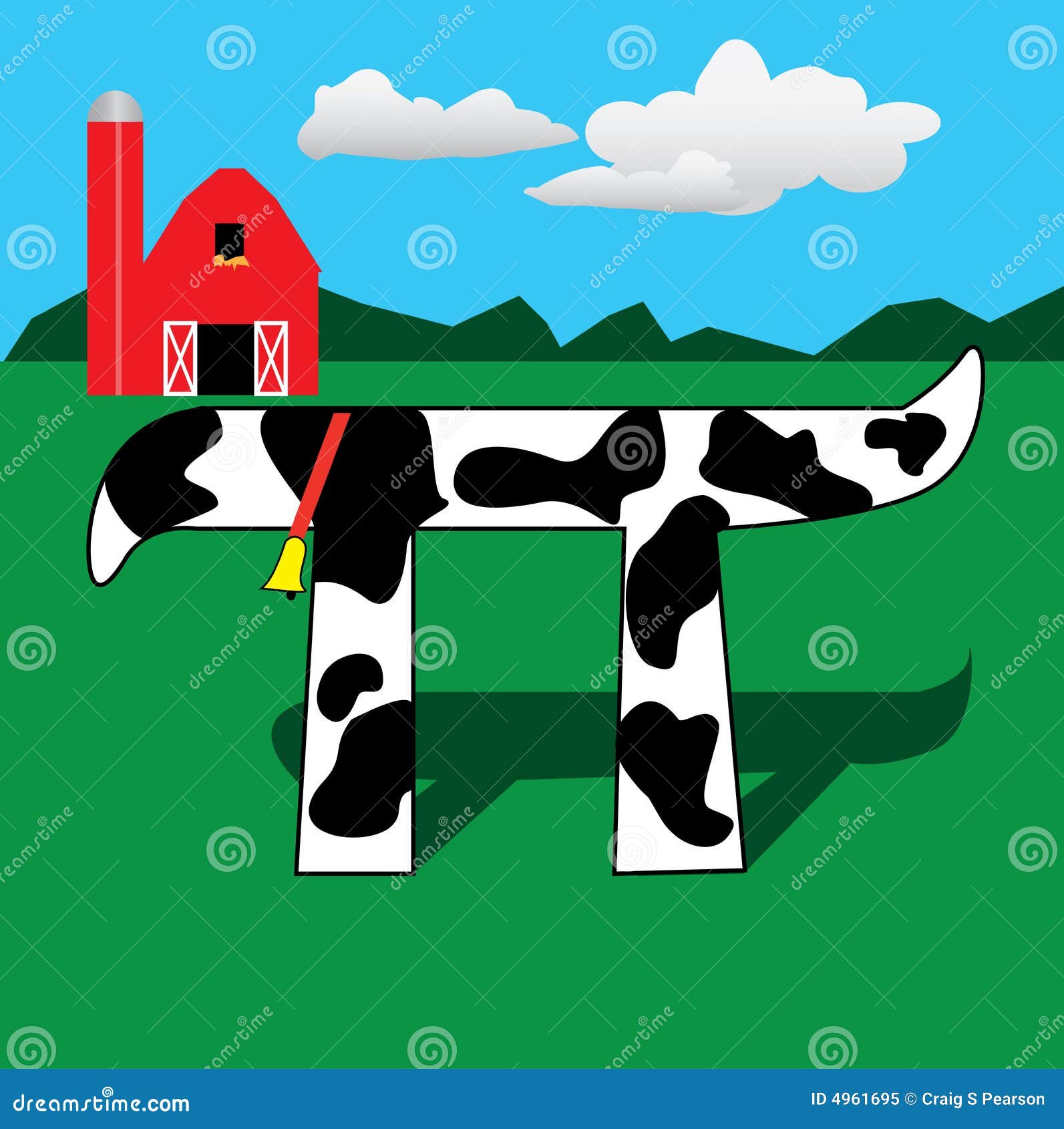 Vache pi illustration de vecteur. Illustration du blanc - 4961695