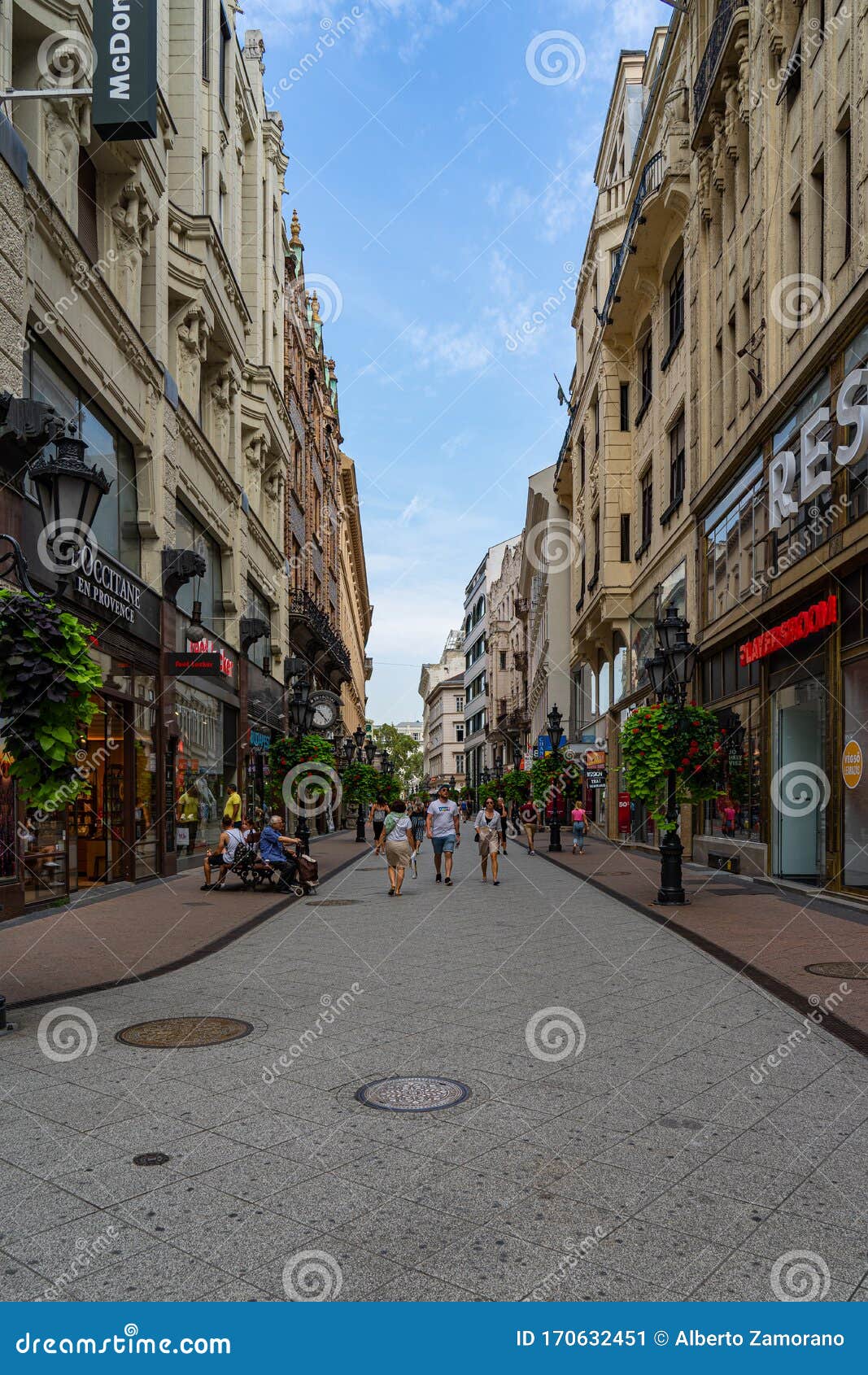 Vaci Utca Main Street in Budapest, Hungary. Editorial Photo - Image of ...