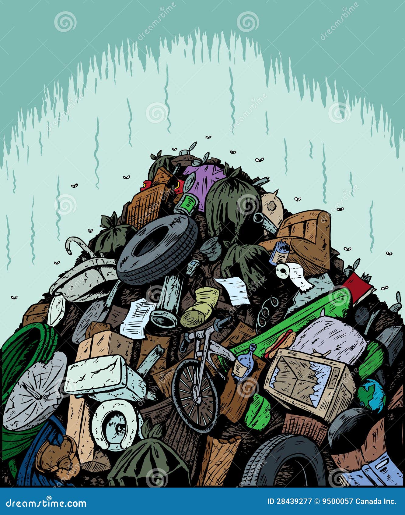 Vaciado de basura ilustración del vector. Ilustración de hedor - 28439277