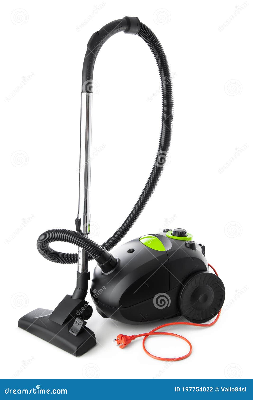 Vacuum Cleaner Black Modern Design Isolated on White Background Stock ...