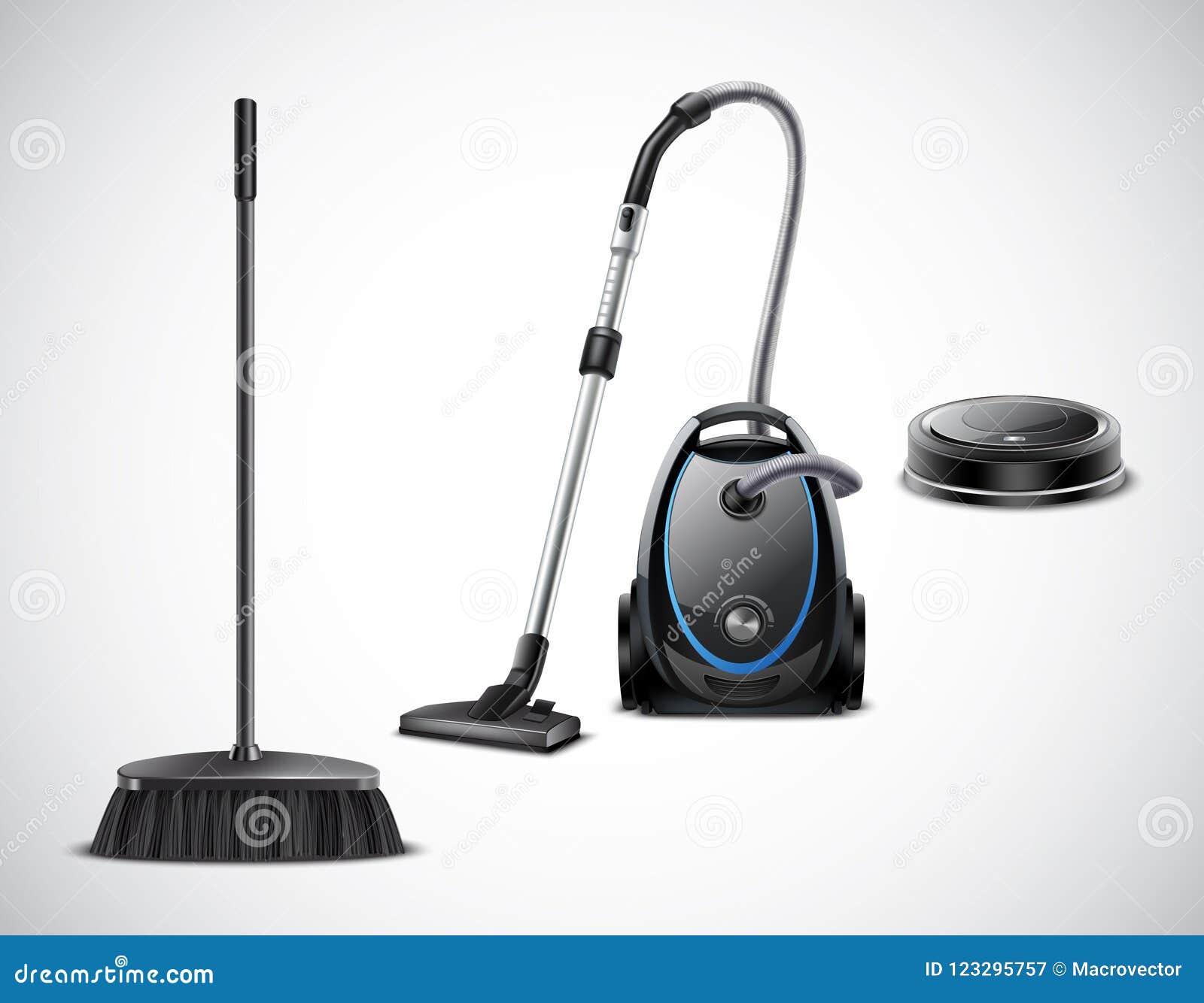 Vacuum Cleaner Evolution Realistic Illustration Stock Vector ...