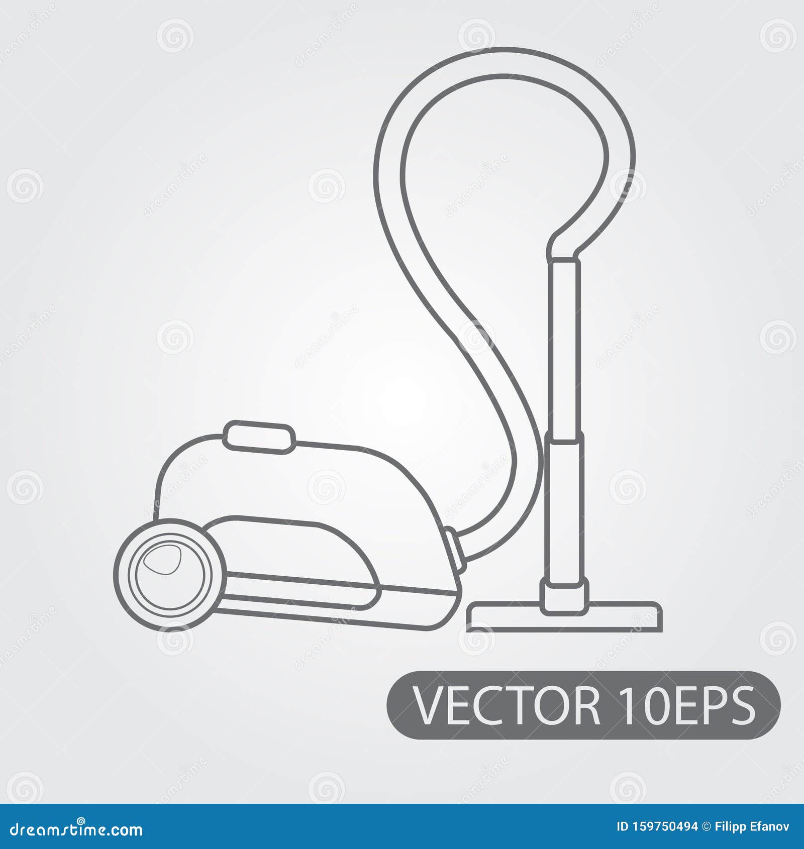 Vacuum Cleaner Icon Black and White Outline Drawing Stock Illustration ...