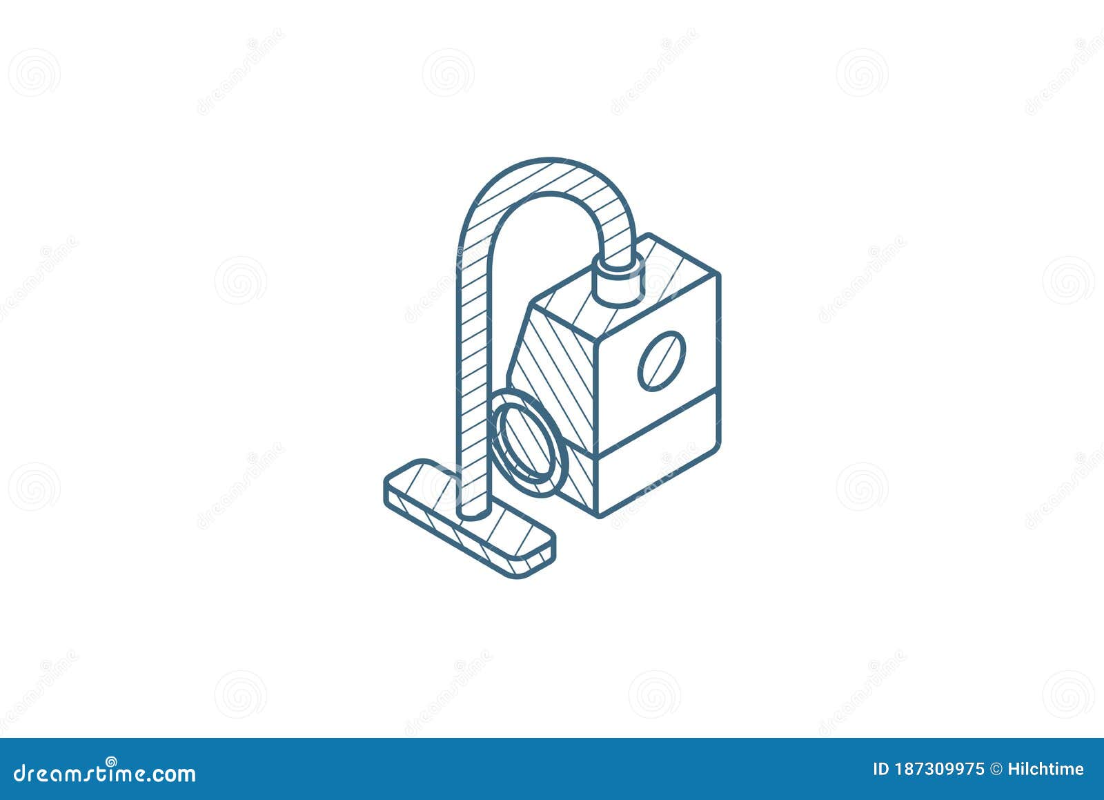Vacuum Cleaner Isometric Icon. 3d Line Art Technical Drawing. Editable ...
