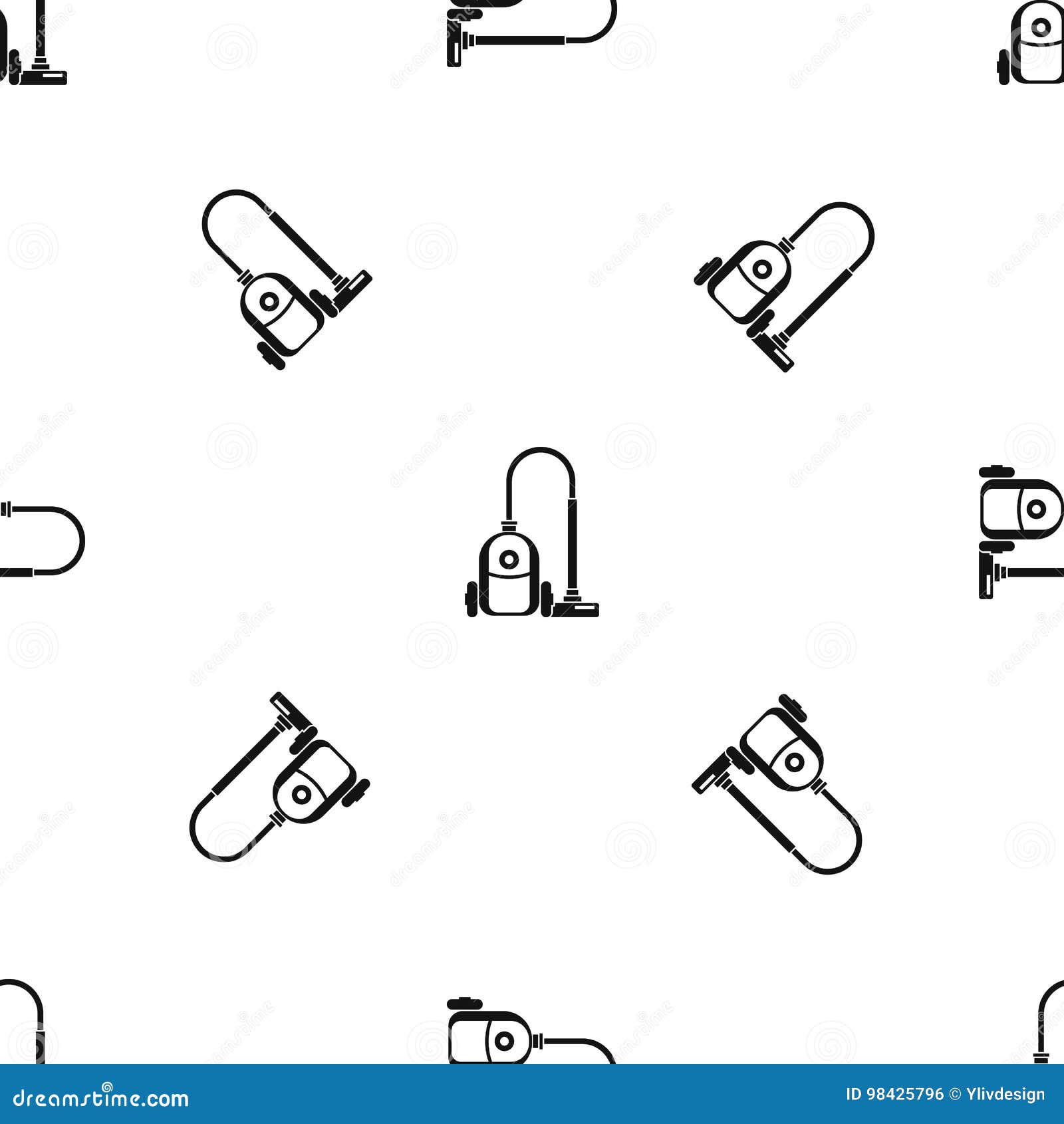 Vacuum Cleaner Pattern Seamless Black Stock Vector - Illustration of ...