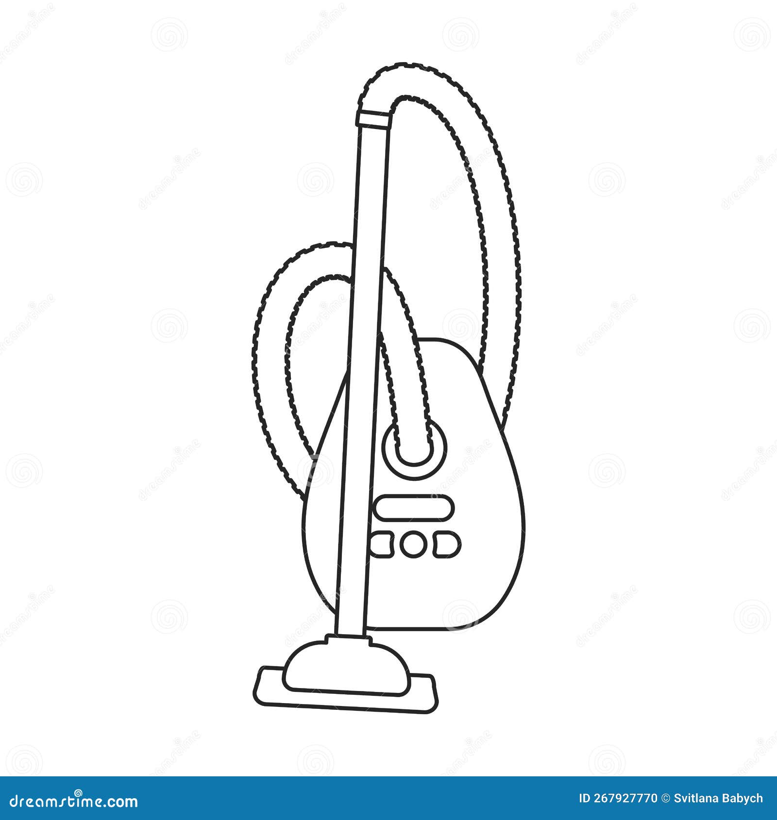 Vacuum Cleaner Vector Outline Icon. Vector Illustration Electric Vacuum ...