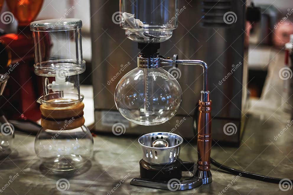 Vacuum Coffee Maker in a Coffee Shop Stock Photo - Image of shop, real ...