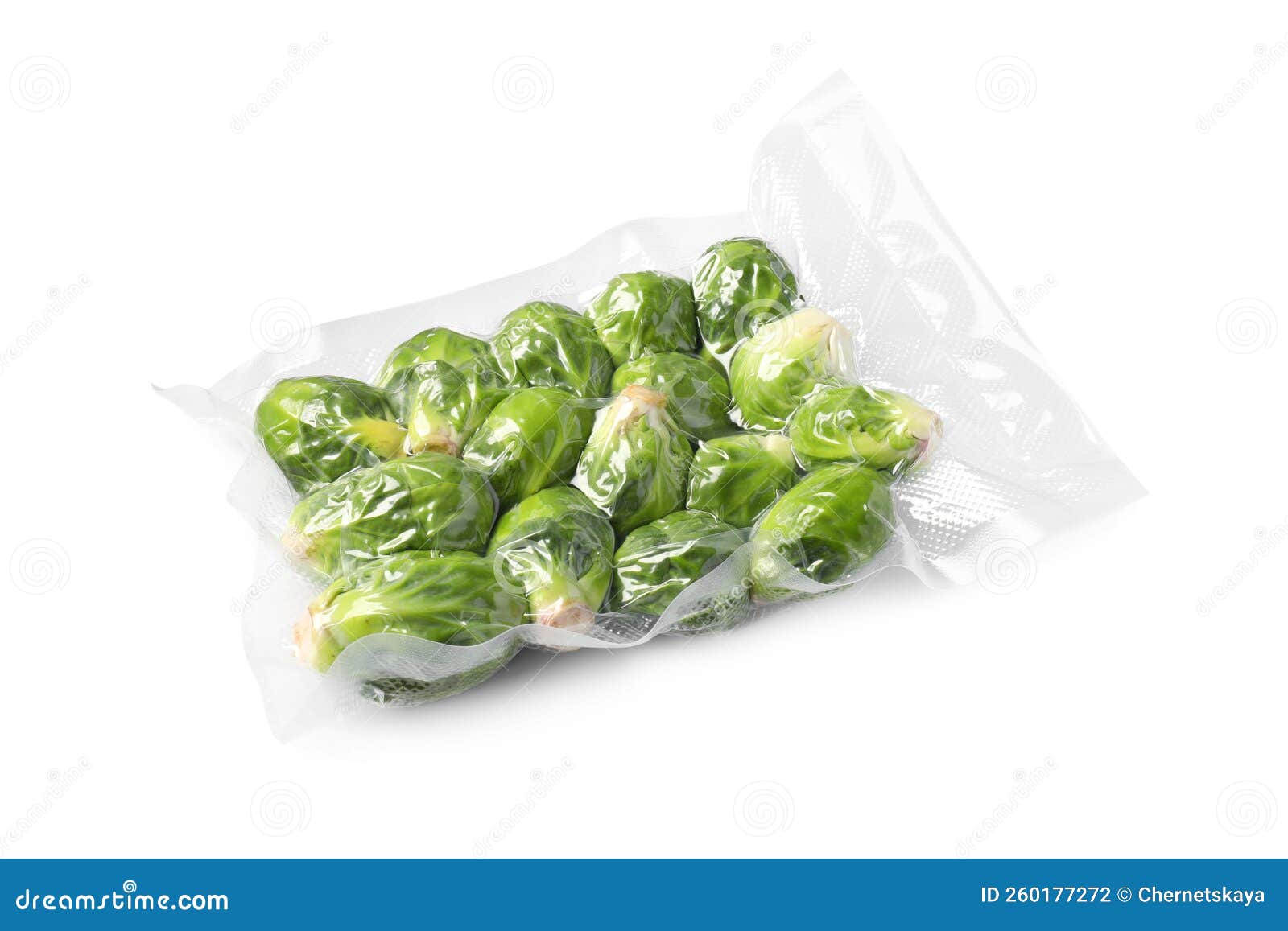Vacuum Pack of Brussels Sprouts Isolated on White Stock Photo - Image ...
