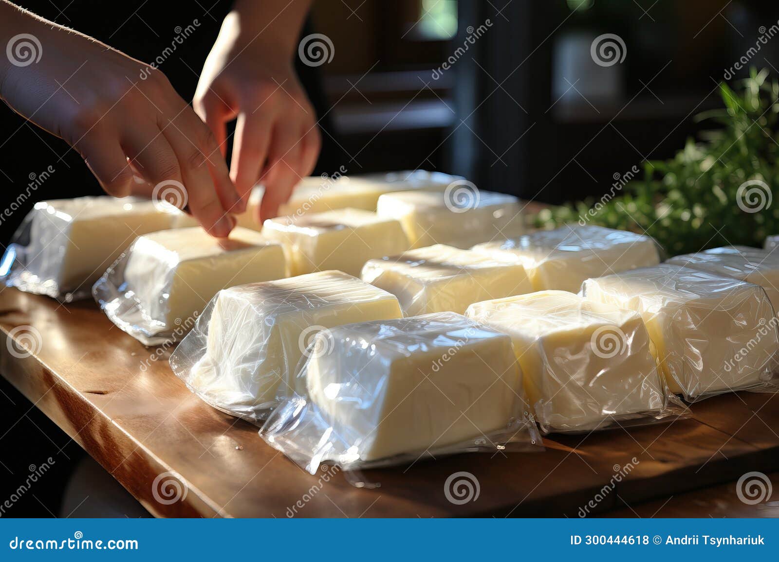 Vacuum Packaging of Fresh Feta Cheese. Stock Illustration ...