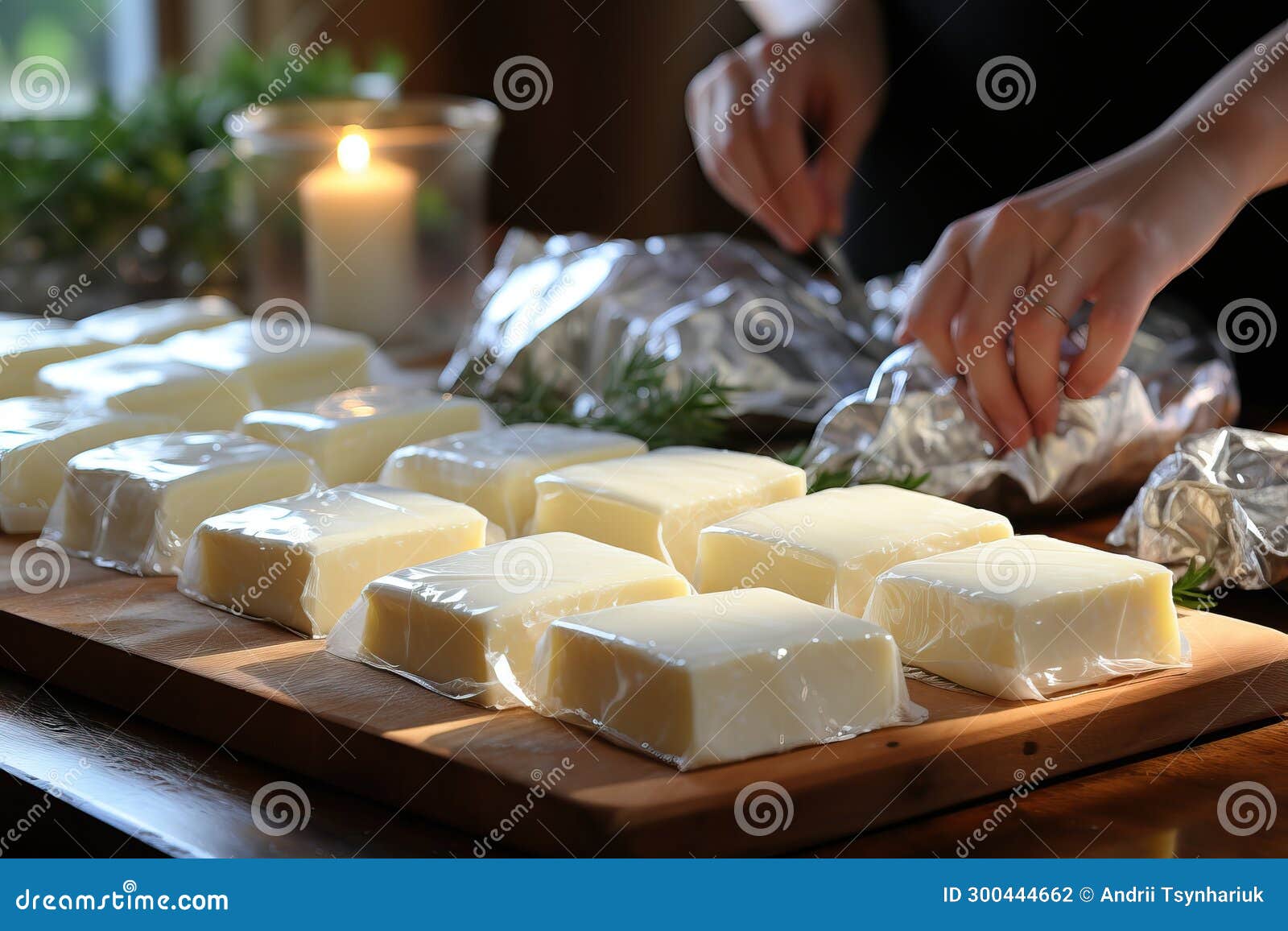 Vacuum Packaging of Fresh Feta Cheese. Stock Illustration ...