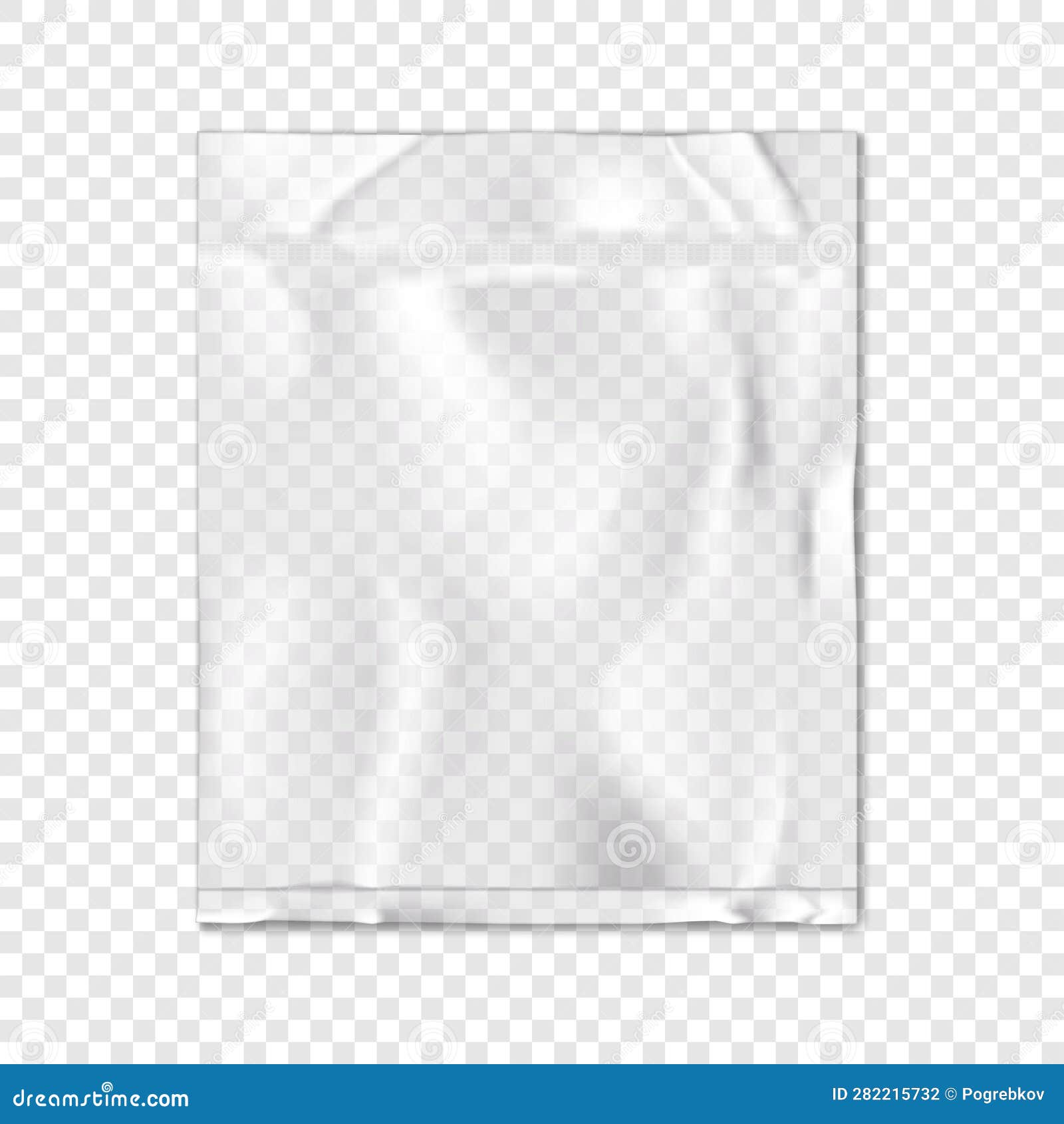 Clear Vinyl Zipper Pouch Vector Mockup Set. Blank Empty Plastic Bag ...