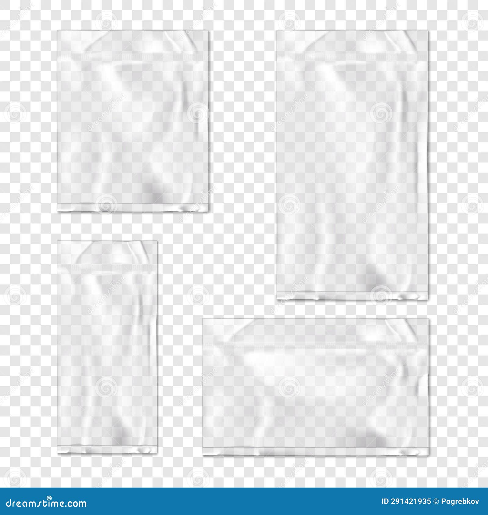 Vacuum Sealed Clear Vinyl Pouch. Vector Mock-up Set. Blank Empty ... Vacuum Sealed Clear Vinyl Pouch. Vector Mock-up Set. Blank Empty ...